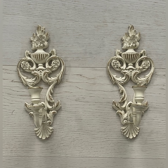 Wall Decor | Vintage Syroco Inc Syroco Wood Candle Holders | Poshmark